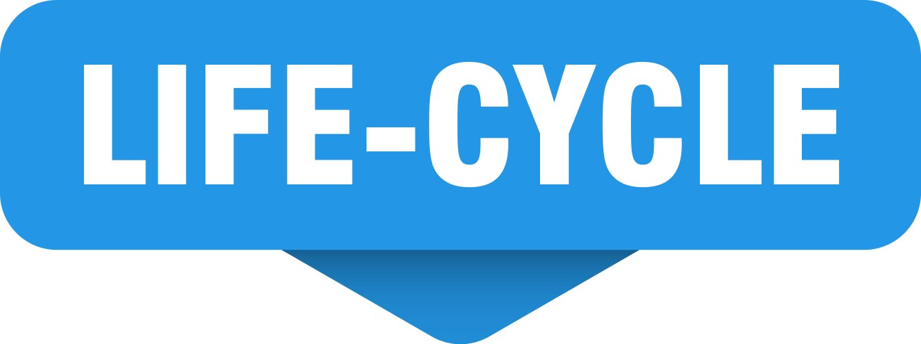 Life-cycle sticker sign on transparent Royalty Free Vector