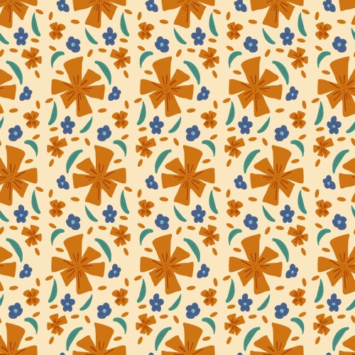 Vintage flowers seamless pattern floral retro Vector Image