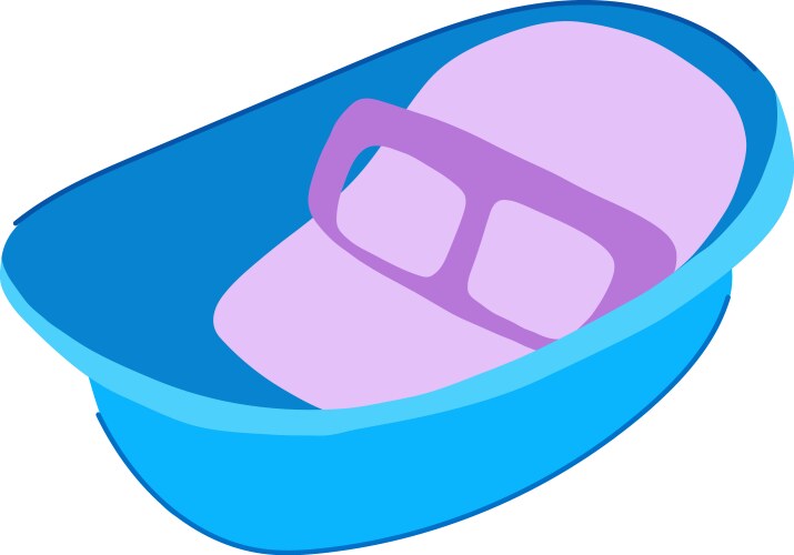 Newborn bath seat baby cartoon Royalty Free Vector Image