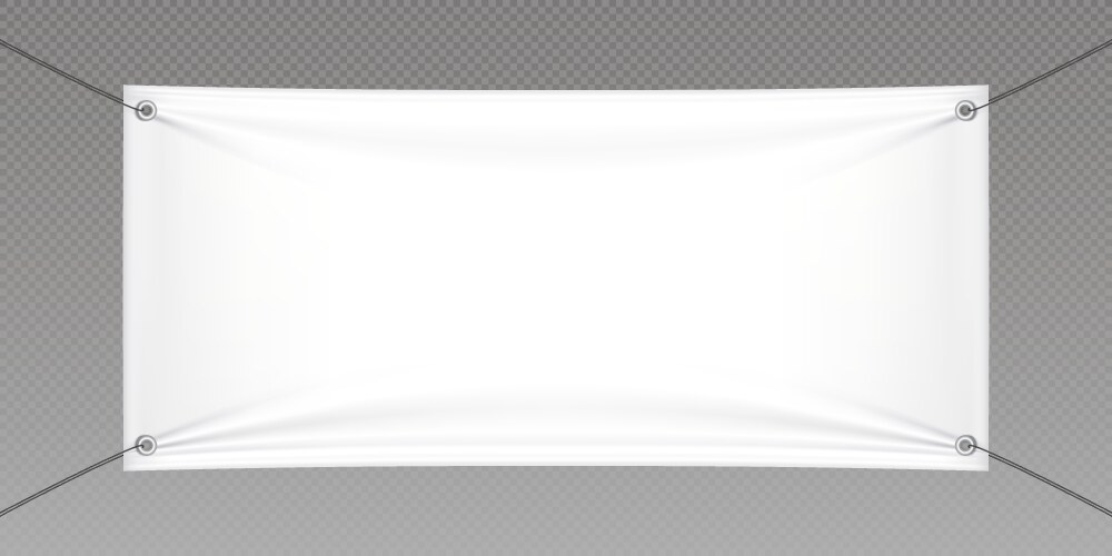 White hang blank fabric canvas banner sign Vector Image