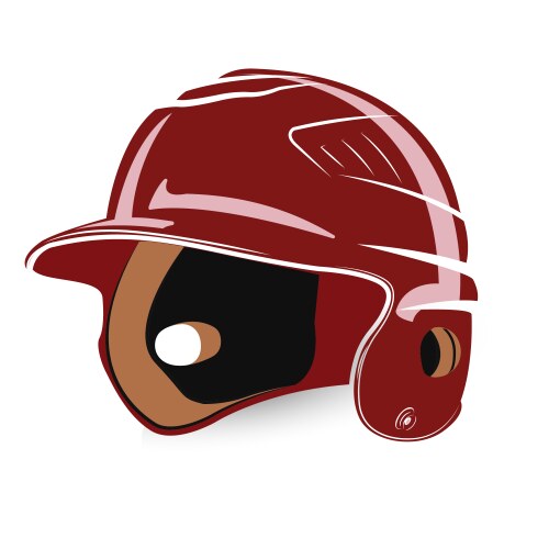 Red baseball helmet Royalty Free Vector Image - VectorStock