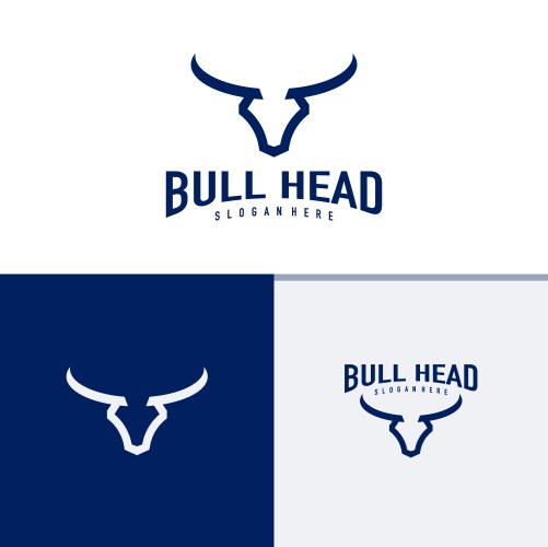 Set of bull head logo design Royalty Free Vector Image