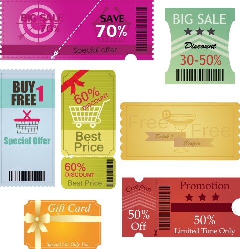 Gift voucher card set Royalty Free Vector Image