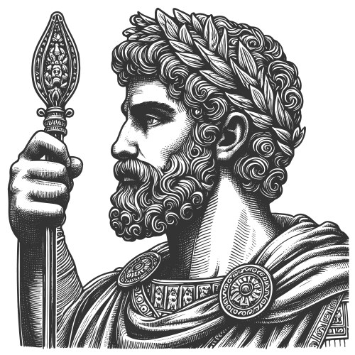 Ancient roman emperor portrait Royalty Free Vector Image
