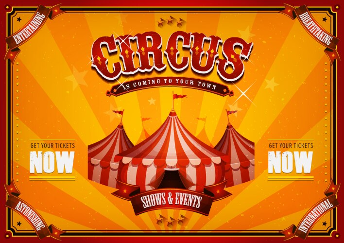 Vintage blank circus poster sign Royalty Free Vector Image