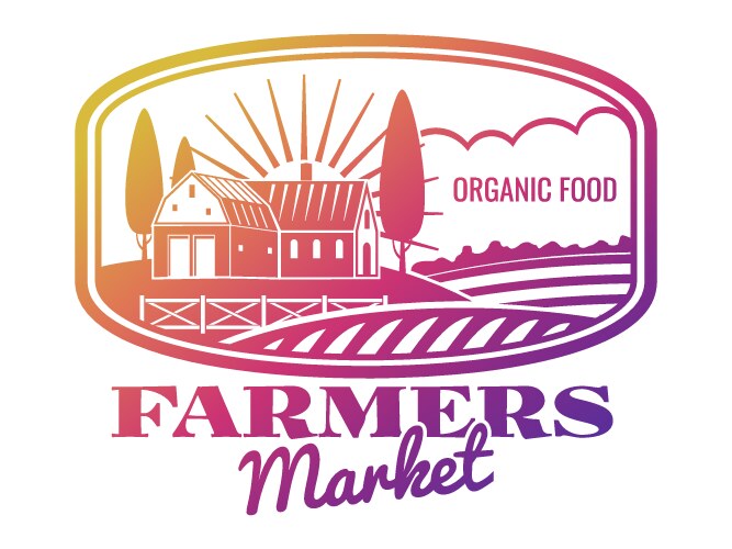 Linear badge - local market Royalty Free Vector Image