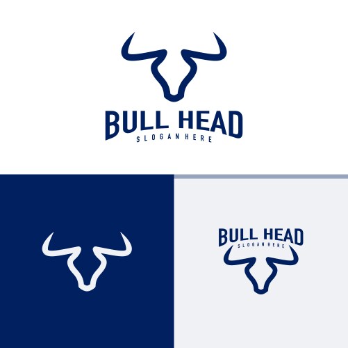 Set of bull head logo design Royalty Free Vector Image
