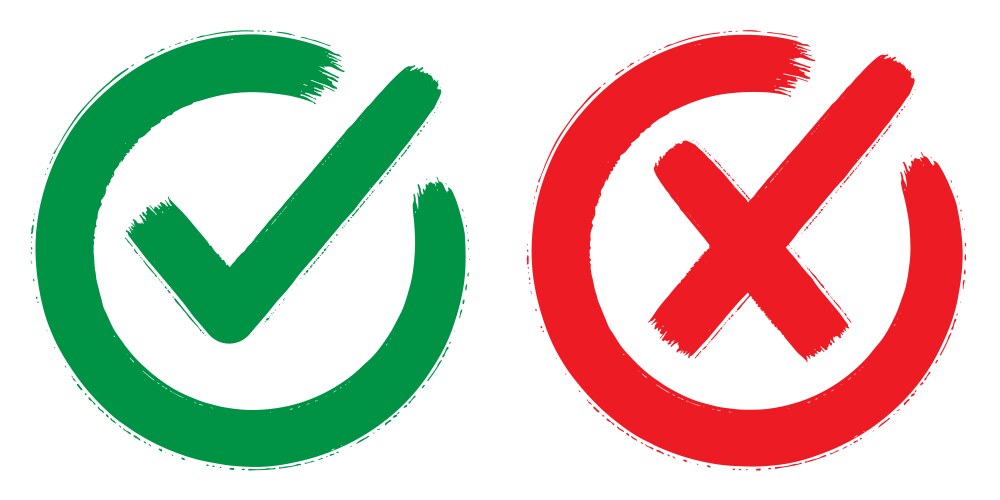 Green Check Red X Vector Images (over 1,900)