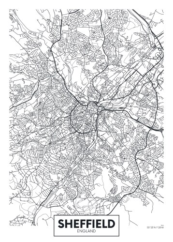 Modern city district map with contour lines Vector Image