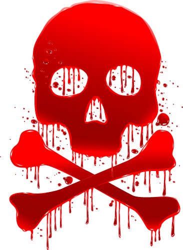 Blood dripping from a bloody handprint against a Vector Image