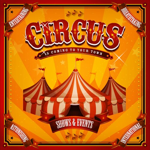 Vintage blank circus poster sign Royalty Free Vector Image