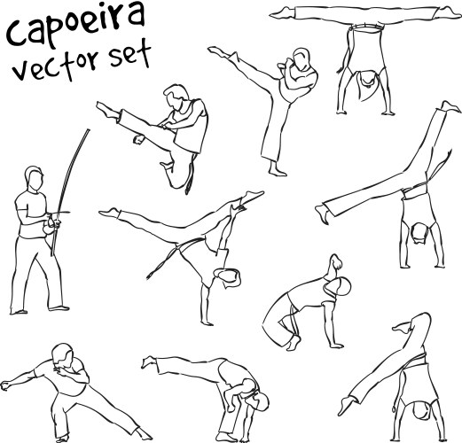 Capoeira set Royalty Free Vector Image - VectorStock