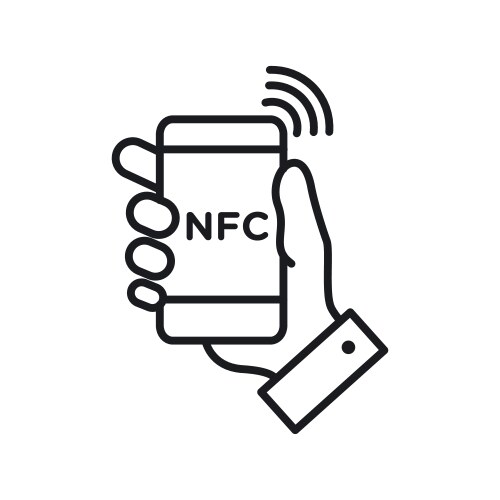 Nfc communication icon set smartphone contactless Vector Image