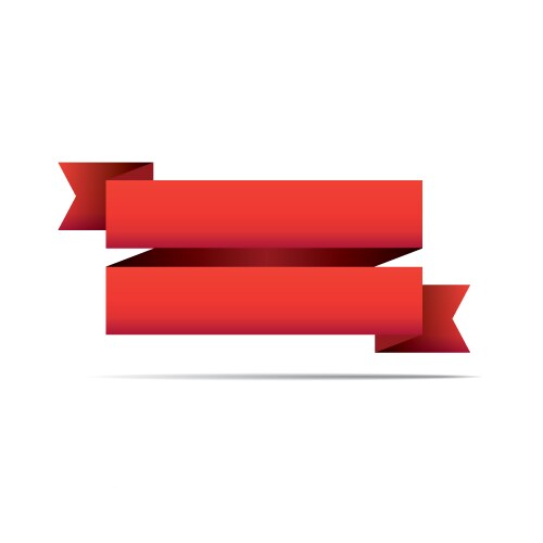 Empty red ribbon isolated Royalty Free Vector Image