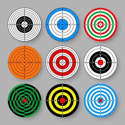 Shooting range paper targets round target Vector Image