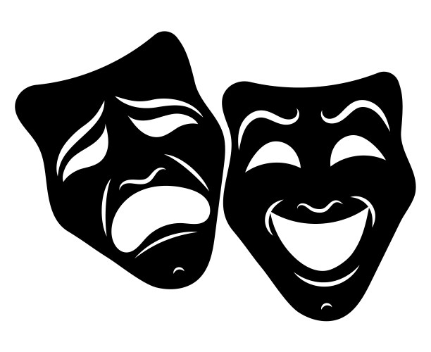 Theatre Masks - Comedy & Tragedy Royalty Free Vector
