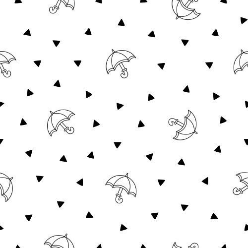 Open and closed umbrella coloring page Royalty Free Vector