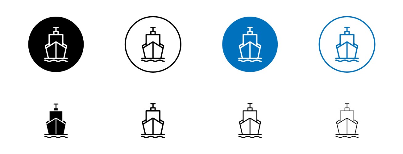 Ship icon set marine container cargo vessel Vector Image