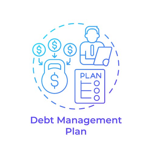 Debt settlement blue gradient concept icon Vector Image