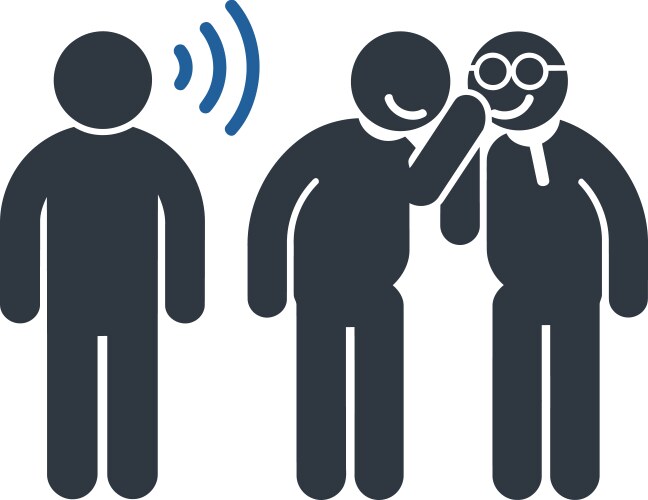 Whispering secret communication icon Royalty Free Vector