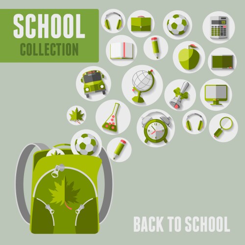 Education and school icon set Royalty Free Vector Image