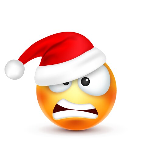 Winking emoticon with santa hat Royalty Free Vector Image
