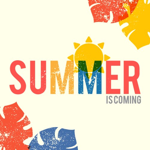 Summer is coming poster design template with silk Vector Image