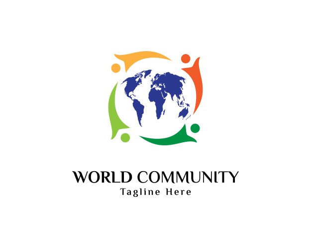 Colorful world community logo team work Royalty Free Vector