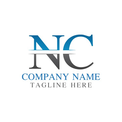 Initial monogram letter nc logo design template Vector Image
