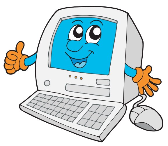 Cartoon desktop computer Royalty Free Vector Image