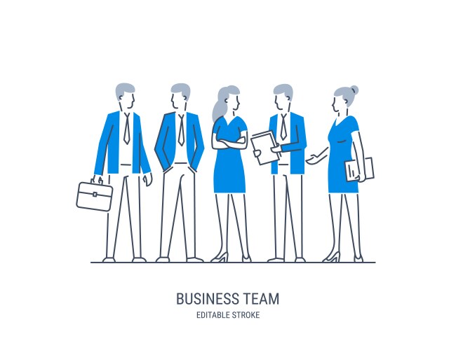 Teamwork concept happy employees group standing Vector Image
