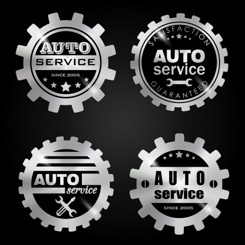 Auto parts hand drawn emblem Royalty Free Vector Image
