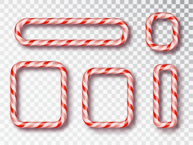 Christmas candy frame round isolated blank Vector Image