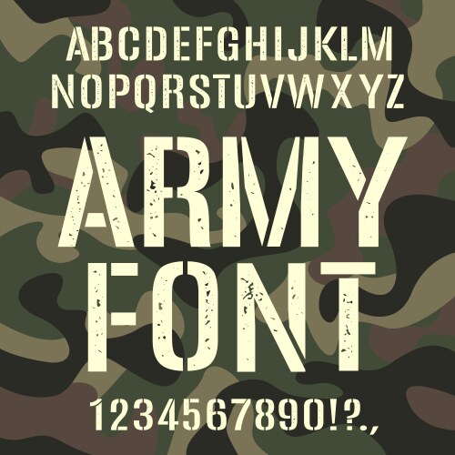 Camouflage Font Vector Images (over 820)