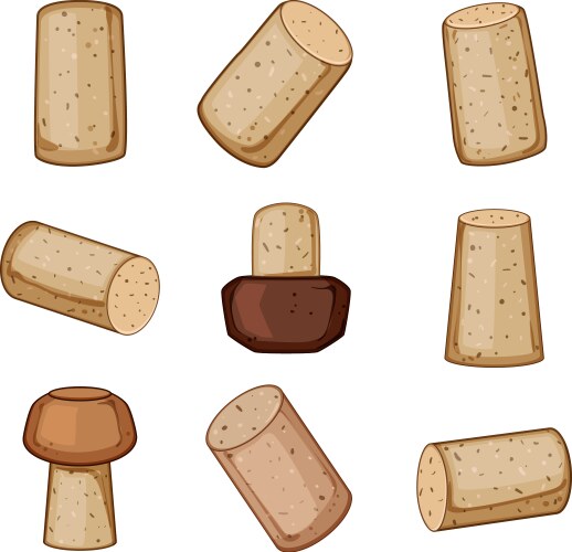 Gourmet wine cork bottle cartoon Royalty Free Vector Image