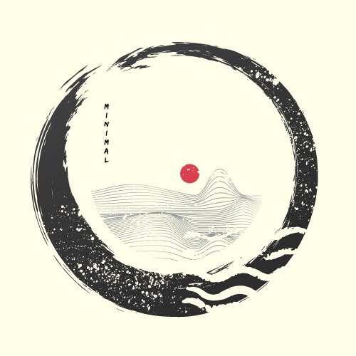 Japanese frame with waves Royalty Free Vector Image