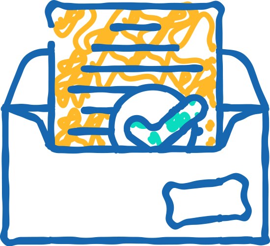 Check list compliance icon doodle Royalty Free Vector Image