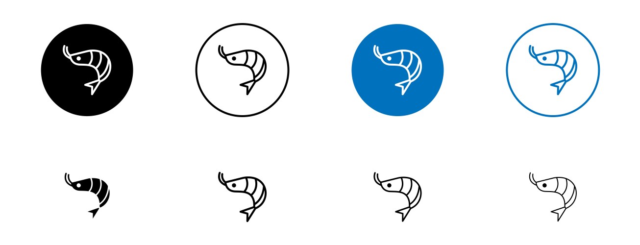 Shrimp icon set Royalty Free Vector Image - VectorStock