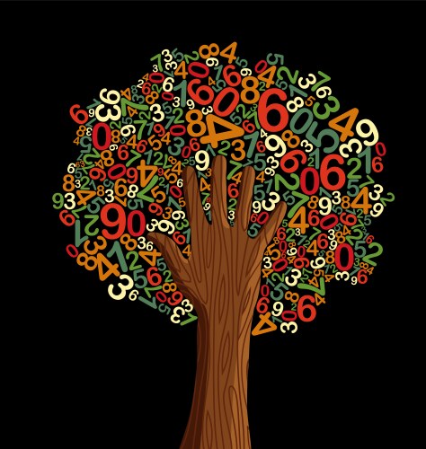 School education tree hand Royalty Free Vector Image