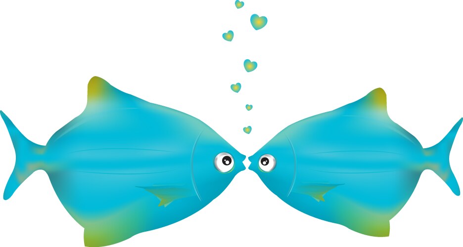 Fish kiss Royalty Free Vector Image - VectorStock