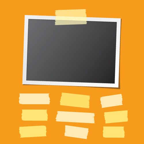 Realistic photo frame with collection sticky Vector Image