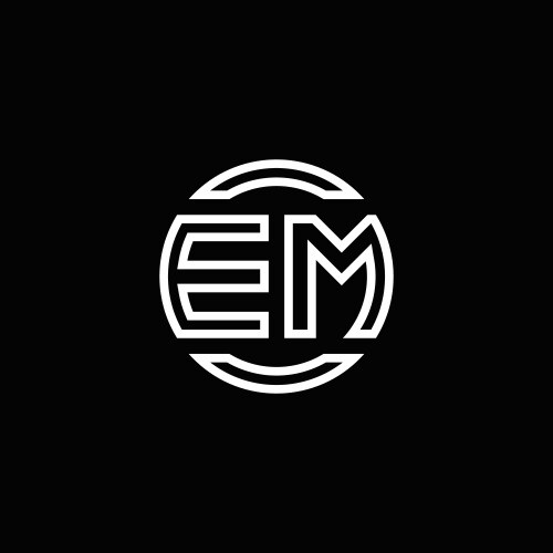 Em logo monogram isolated on circle element Vector Image