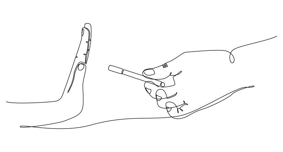 Continuous line drawing of hand writing Royalty Free Vector