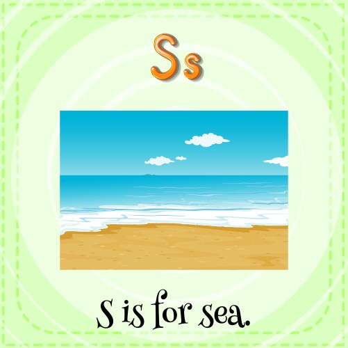 Flashcard letter s is for sand Royalty Free Vector Image