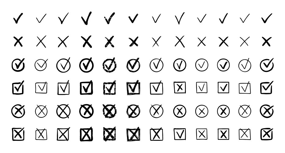 Check Mark and X Vector Images (over 5,500)