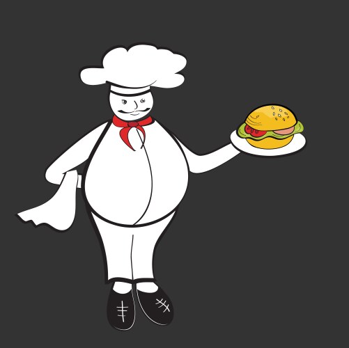Chef cook food gold logo Royalty Free Vector Image