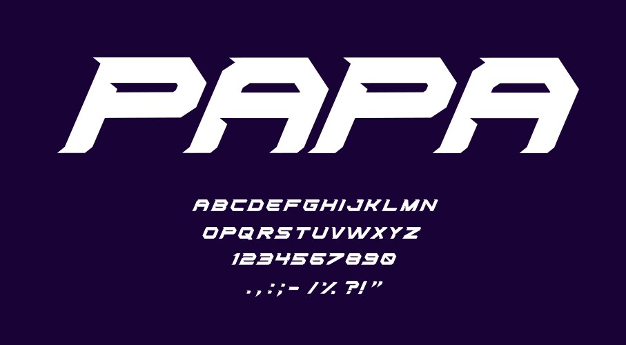 Racing font aggressive and stylish lettering Vector Image