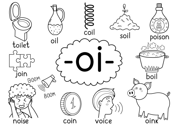 Ay digraph spelling rule educational poster set Vector Image