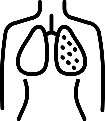 Respiratory system symbol human body with lungs Vector Image