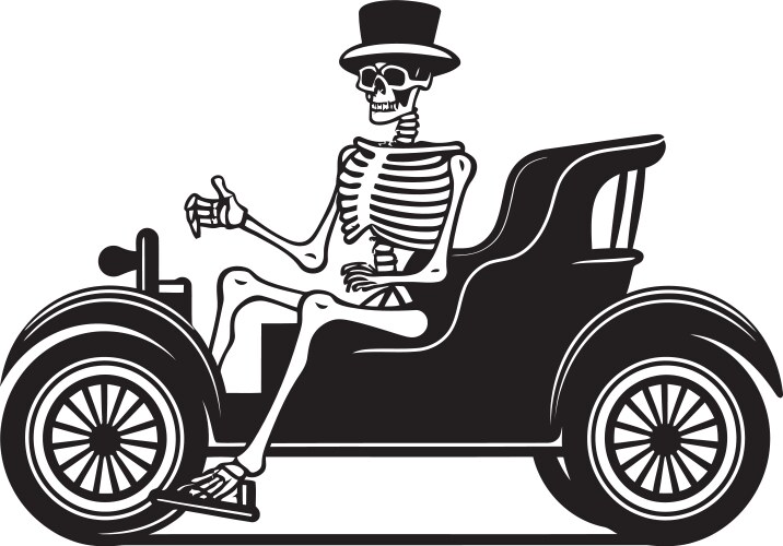 Skele sprint car with skeleton graphic bone Vector Image